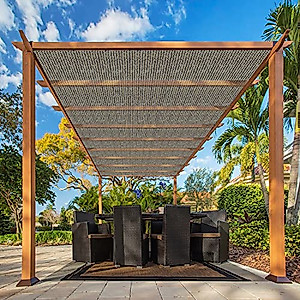 Ifenceview 3' x 42' Brown Shade Cloth Fabric Mesh Net for Window Balcony Deck Patio Yard Pergola Gazebo Garden Bed