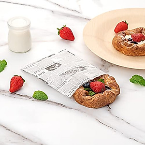 Restaurantware-Bag Tek 7 x 5 Inch Sandwich Bags, 100 Greaseproof Bakery Bags - Microwavable, Disposable, Newsprint Paper Lunch Bags, For Cookes, Sandwiches, Candies, Fries, And Bread,