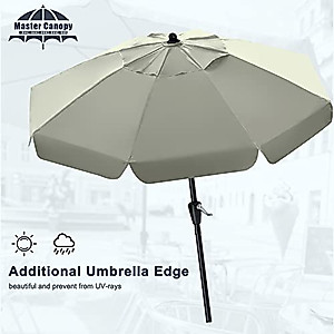 MASTERCANOPY Valance Patio Umbrella for Outdoor Table Market -8 Ribs (7.5ft, Light Gray)