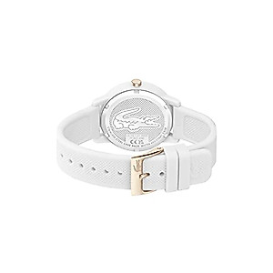 Lacoste 12.12 Women's Quartz Plastic and Silicone Strap Watch, Color: White (Model: 2001211)
