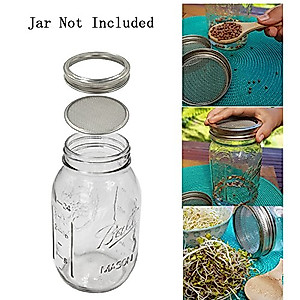 2 Pcs Stainless Steel Mason Jar Sprouting Jar Lids with 2 Pcs Stainless Steel Sprouting Stands for Wide Mouth Mason Jars Canning Jars (Black)