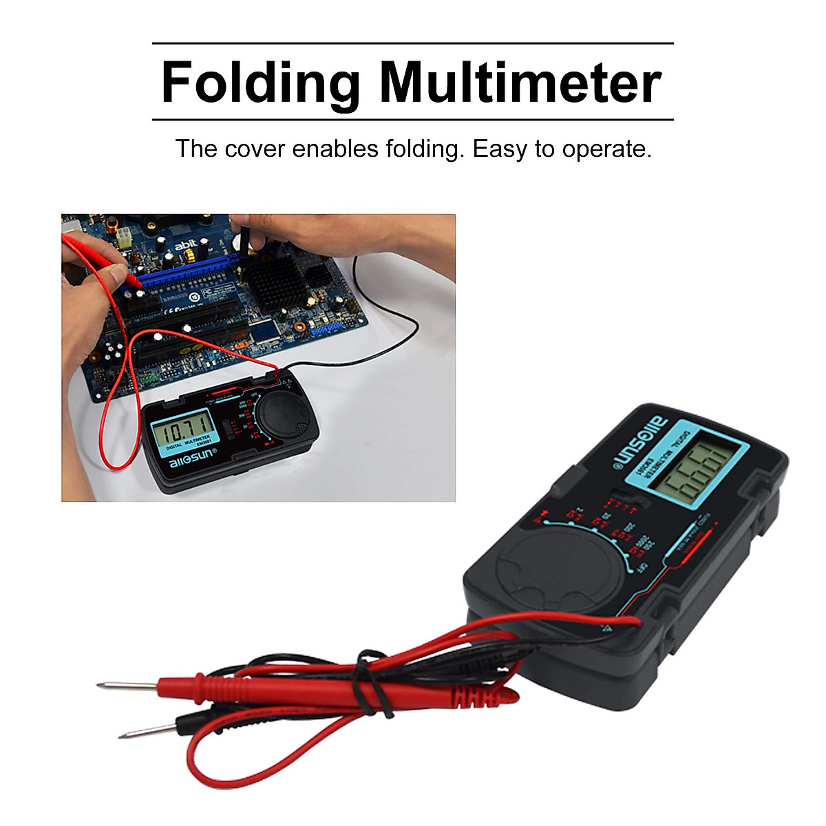 ALLOSUN Digital Multimeter/DMM/Multi Tester Amp/Ohm/Volt Meter/Diode and Continuity Test Pocket Size (EM3081)