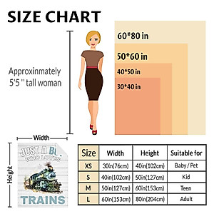 Train Blanket - Soft, Fuzzy & Warm - 40"x50" Small Blanket for Couch, Sofa - White Cute Throw Gifts for Boys