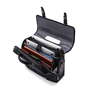 Samsonite Classic Leather Flapover, Black, One Size