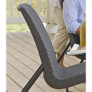 Keter 17197637 Rio 2 Seater Rattan Outdoor Patio Garden Furniture Set, Graphite