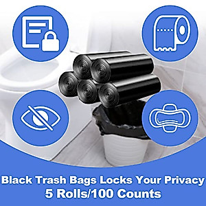 4 Gallon Trash Bags 100 Counts Handle Garbage Bags Trash Can liners Bathroom, Bedroom, Office, Car, Home Waste Bin Plastic Trash Can Liners