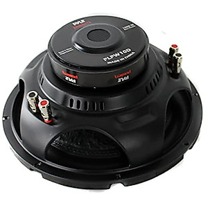 QPower Single 10 Inch Shallow Sealed Truck Subwoofer Enclosure Speaker Box and Pyle PLPW10D 1000 Watt DVC 4 Ohm Car Audio Subwoofer Speaker