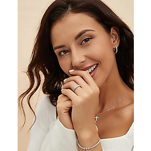 Mameloly Wedding Bands for Women Silver Slim Signet Ring Stackable Pave Cubic Zirconia Dainty CZ Engagement Rings for Her Size 7