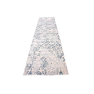 Unique Loom Paris Collection Pastel Tones Traditional Distressed Blue Runner Rug (2' 7 x 10' 0)