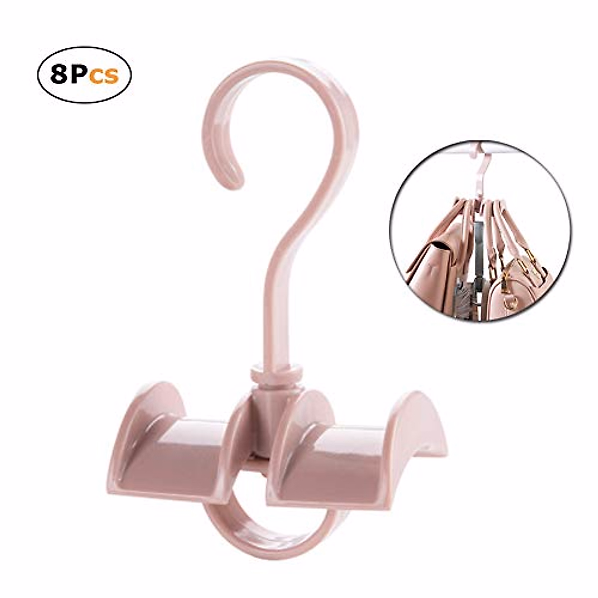 Stackable Storage Hanging Closet Organizer Purses Handbags Tie (Set of 8), Random, One_Size