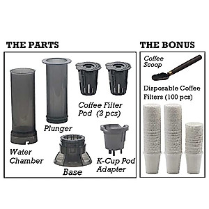 BLACKSMITH FAMILY Portable Travel Coffee Maker Press, Camping Coffee Press, Travel K Cup Coffee Maker - Instantly Makes Delicious Coffee, Compatible with K Cups and Ground Coffee, 4~12 OZ One Shot