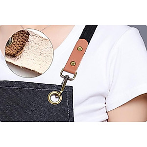 Cotton Canvas Apron for Artists Painting,Chef Apron with Cross Back Straps for Men Women, Kitchen Cooking (Black)