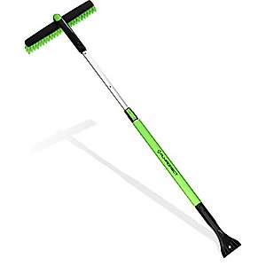 ALMA Foam Snow Brush for Car Extendable - UP TO 50 INCH Extendable Snow Brush and Ice Scraper - 360 SWIVEL Snow Brush for SUV - Broom Snow Scraper for Car Cleaner - Snow Brush for Trucks Snow Removal