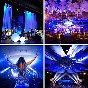 Seven Stars 200W COB Lights, LED Par Light Warm White & Cool White Stage Wash Lights, DMX Stage Lights for Church/Party/Stage Show/Club/Karaoke（1 Pack）