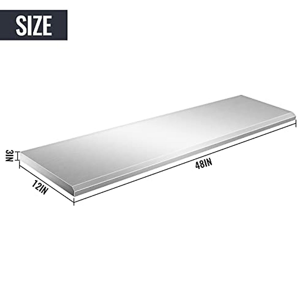 KODOM Concession Shelf, Stainless Steel Drop Down Folding Serving Food Shelf Stand Serving for Concession Windows (48L x 12W Inch)