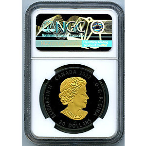 2022 CA Canada BLACK AND GOLD RHODIUM SEA OTTER 1 OZ .9999 Silver FIRST RELEASES $20 NGC PF70 MATTE