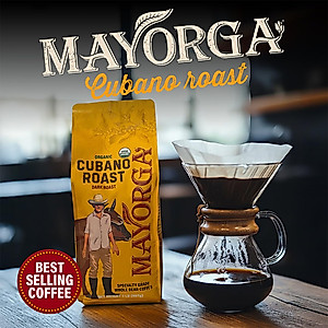 Mayorga Dark Roast Coffee, 2 lb bag - Café Cubano Coffee Roast - 100% Arabica Whole Coffee Beans - Smoothest Organic Coffee - Specialty Grade, Non-GMO, Direct Trade