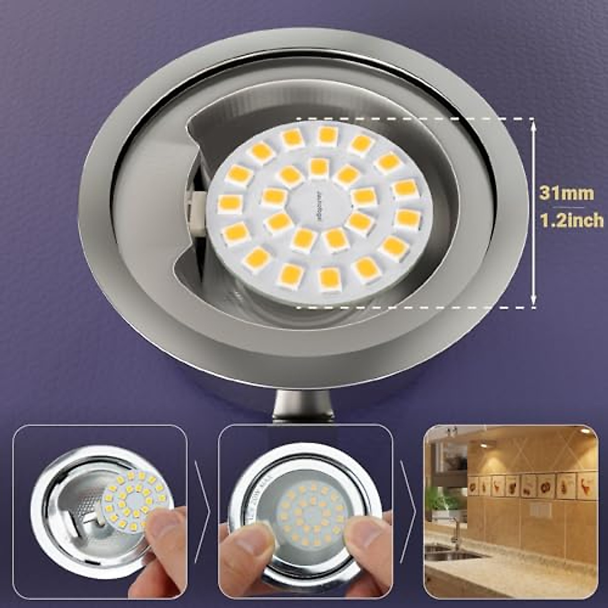 G4 LED Bulb Daylight White 6000K 2W - 20 Watt Halogen JC Bulb Replacement G4 Bi Pin Bulb - LED Appliance Bulb Range Hood 20W 12V G4 Base T3 - 12 Volt ac/dc Under Cabinet Puck Light Bulbs - 6 Pack