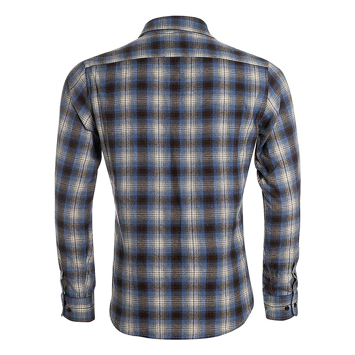 MCEDAR Men’s Plaid Flannel Shirts-Long Sleeve Casual Button Down Slim Fit Outfit for Camp Hanging Out or Work (M, Light Blue)