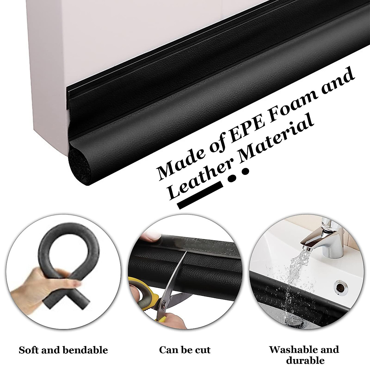 AOKON Under Door Draft Stopper 36 Inch Weather Stripping Door Seal - Seal Gap, Reduce Noise, Cold Air, Dust, Smoke, Wind/Breeze - Easy Installation - Good for Sensitive Skin