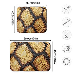 Turtle Shell Dish Drying Mat Carapace Print Kitchen Dry Mats Decor Absorbent Baby Bottle Pad for Home Counter Drainer Countertops