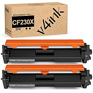 v4ink Compatible CF230X Toner Cartridge Replacement for HP 30A 30X CF230X Toner Cartridge Black Ink for use in HP Pro M203dw M203d M203dn M203 MFP M227fdw M227fdn M227sdn M227 Printer (2 Black)