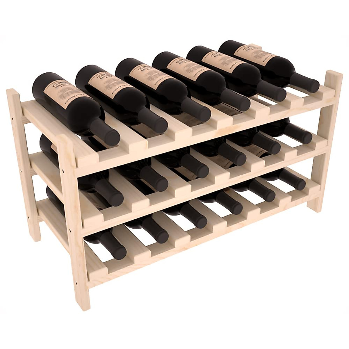 Wine Racks America Pine 72 Bottle Stackable. Unstained