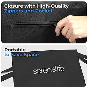 SereneLife 15” Shopping Cart Cover–Multipurpose Cart Liner, Water Resistant, Portable Shopping Bag, Pocket and Side Handles, Compatible with SLSPCART19 Cart Model, All-Black Finishing