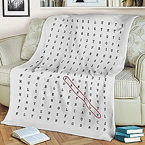 ecome Personalized Custom Word Search Blanket, Soft Woven Throw Blanket, Crossword Puzzle Blanket, Unique Gifts for Family, Friends, Co-Workers On Birthday, Anniversary, Christmas, 50x60 IN