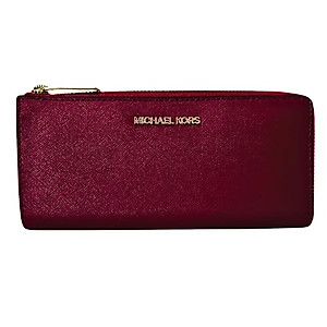 Michael Kors Jet Set Trave Quarter Zip Wallet, Chili