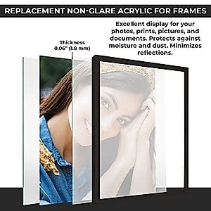 CountryArtHouse Non-Glare Acrylic Plexiglass for 11x14 Picture Frame, Replacement Plexiglass for 11x14 Photo Frame, UV-Resistant Non-Glare Acrylic Cover Sheet