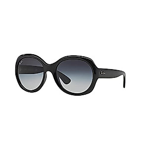 Ray-Ban Women's RB4191 Round Sunglasses, Black, 57mm