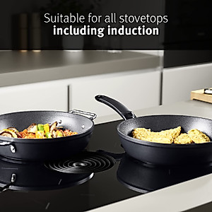 Fissler Adamant Non-Stick Serving Pan - 9.5" - German Quality - Induction Cooktop Compatible - Ovenproof Up to 450 F - Easy to Clean - Stainless Steel Handles