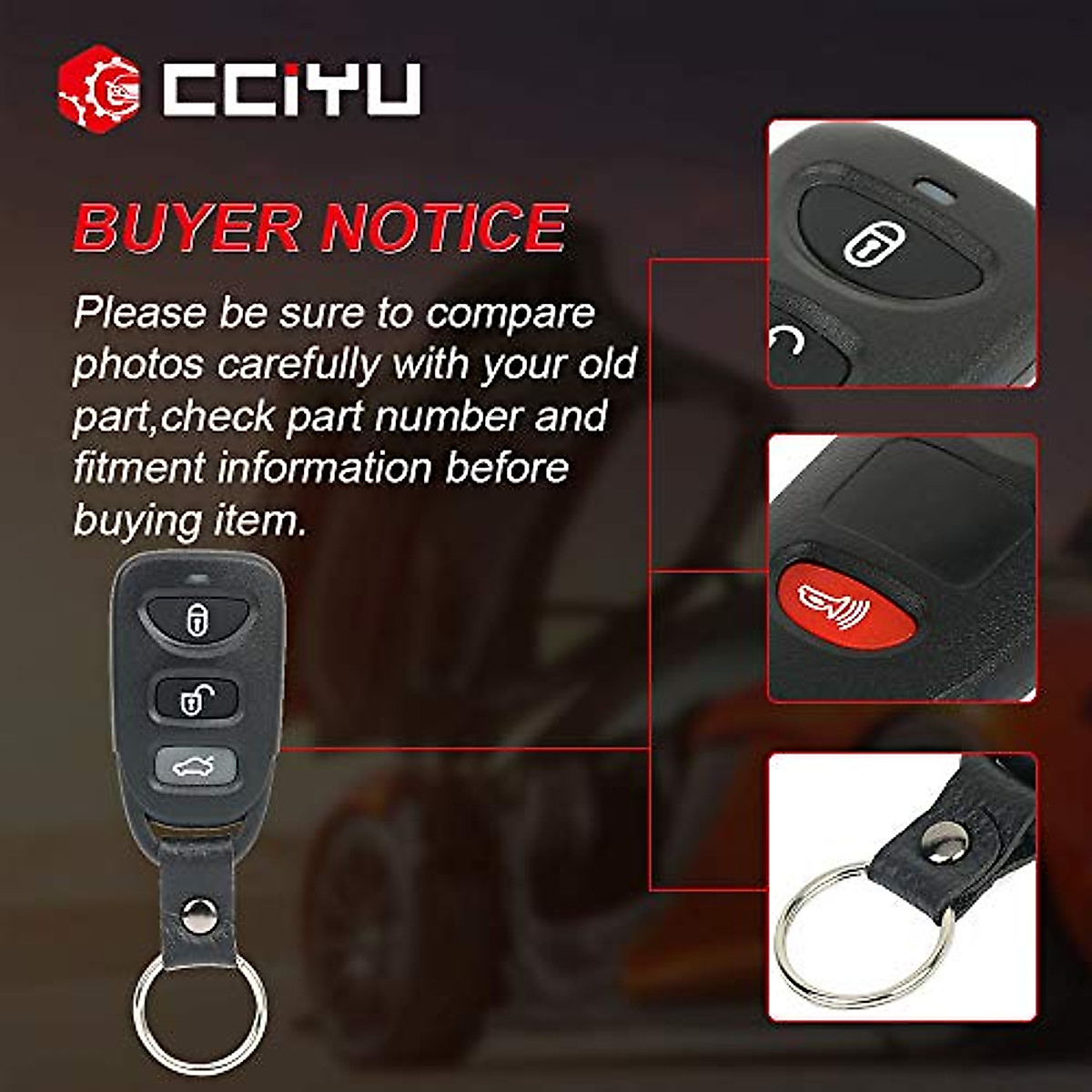 cciyu X 2 Flip Key Fob 4 buttons Replacement for 06 07 08 09 10 for Hyundai Elantra Sonata 2.0L 2.4L 3.3L Series with FCC OSLOKA-310T OSLOKA-360T OSLOKA-950T