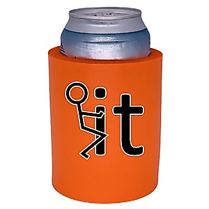 Fck It Thick Foam Can Coolie (Orange, 2 Pack)