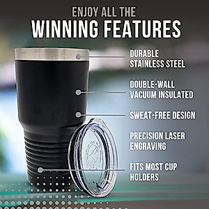 Personalized Tennis Coach Tumbler Cup With Coach Name - Customized Tennis Coach Gift - Custom Tennis Coach Travel Mug - Black