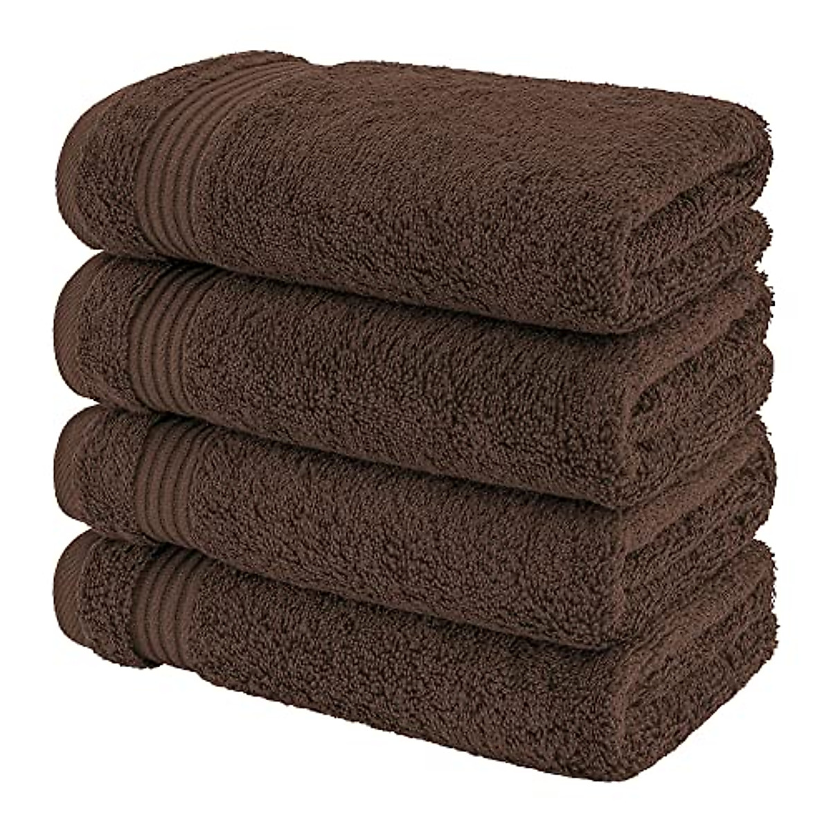 American Veteran Towel for Bathroom, 4 Piece Hand Towel Sets Clearance Prime, 16 inch 28 inch 100% Turkish Cotton Face Hand Towels, Bathroom Set of 4, Brown Hand Towels