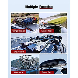 cciyu Bike Roof Carrier Fits Most Size Crossbar Aluminum Car Rooftop Bike Carrier Bicycle Racks with Lock