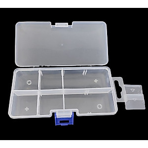 Clear Plastic Storage Box with Adjustable Dividers, Portable Transparent Beads Earring Jewelry Organizer Holder for Craft Nail Art Tackle Fishing Hooks Medicine Container Box, 8 Grids (3 Pack)