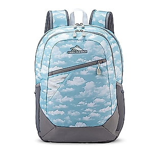 High Sierra Outburst 2.0 Carry-On Daypack Book Bag with Padded Laptop Tablet Sleeve, 360 Degree Reflectivity, Fits Most 15.6" Laptops, 28L, Clouds