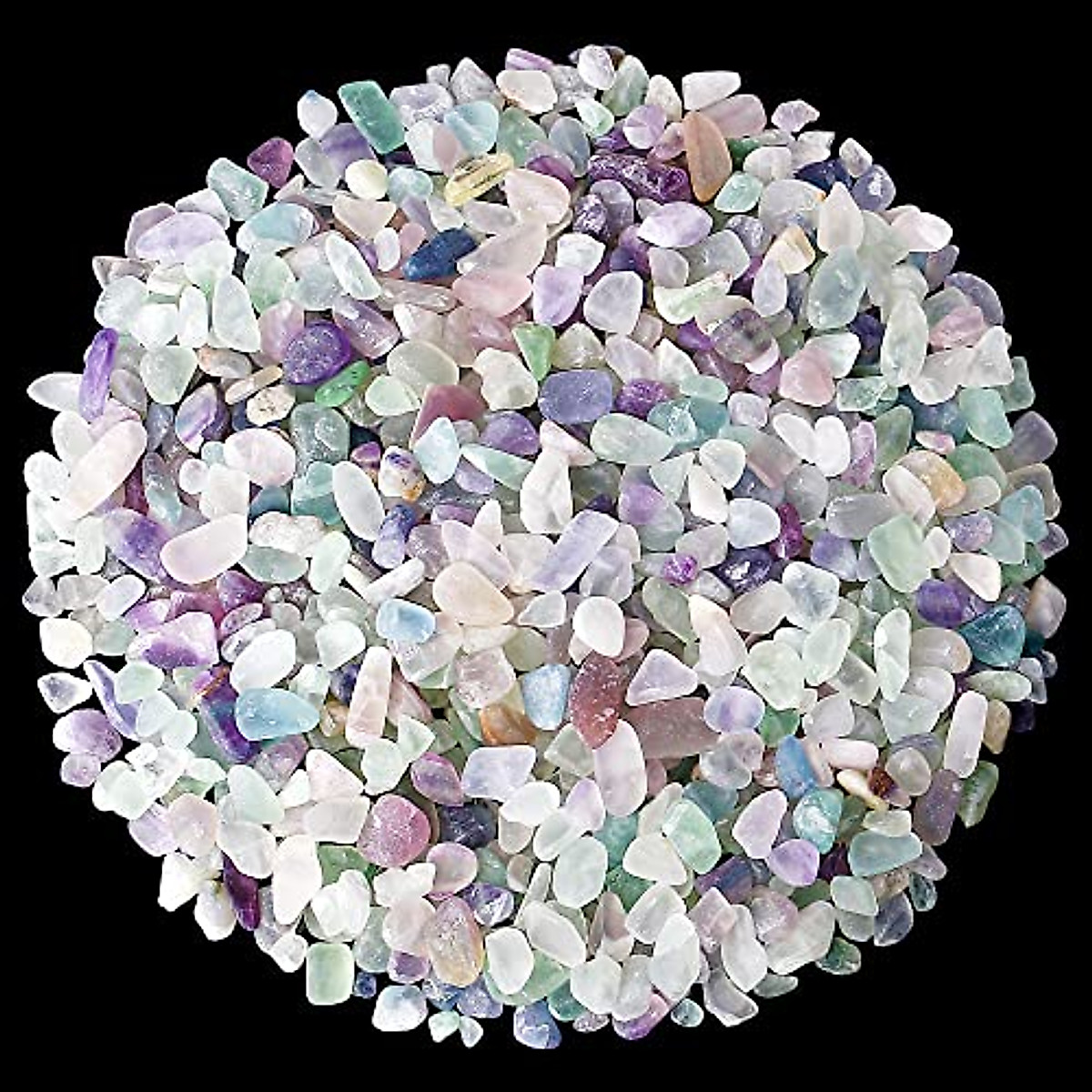 XIANNVXI Aquarium Gravel Rocks Fluorite Tumbled Chips Stone Crystals Pebbles Succulent Fish Tank Decorative Stones Natural Healing Crystals Bulk 0.87 lbs