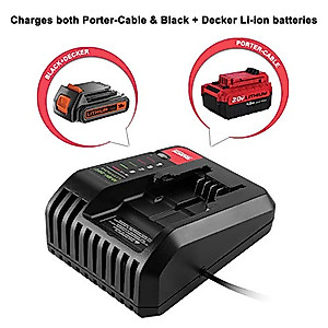 2Pack 3.0Ah LBXR20 Battery for Black and Decker 20V MAX Lithium Battery LBXR20 LBXR20-OPE LB20 LBX20 LBX4020 LB2X4020-OPE + 20V Battery Charger for Black Decker 20V Lithium Battery