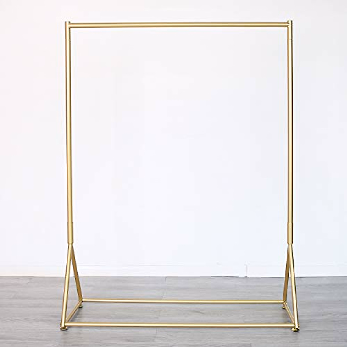 IronFashion Gold Clothing Rack, Boutique Display Clothes Rack with Wheels, Modern Garment Rack for Retail Use (47.24" L)