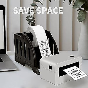 GUERMOK Thermal Label Holder for Rolls & Fan-Fold, Fragile Shipping Label, Label Stand Desktop Printer Holder-Home Office Accessory-Sticker Dispenser for Holographic Vinyl (Black), 9 inches