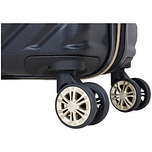 Kenneth Cole REACTION Women's Sophie Backpack Silky Nylon 15" Laptop & Tablet RFID Bookbag for School, Work, & Travel, Black with 20" Carry-On, One Size