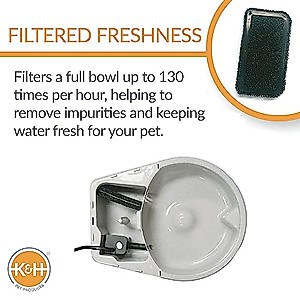 K&H Pet Products CleanFlow Filtered Water Bowl for Medium and Large Dogs, Pet Drinking Water Fountain, Dog Water Dispenser, Granite Medium 1.4 Gallon & 1 Gallon Reservoir