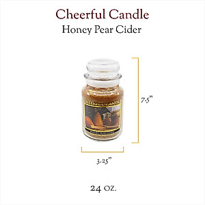 A Cheerful Giver - Honey Pear Cider Scented Glass Jar Candle (24 oz) with Lid & True to Life Fragrance Made in USA