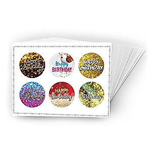 PARTH IMPEX Happy Birthday Stickers Seals Labels (Pack of 120) 2" Large Round for Gift Envelopes Cards Boxes