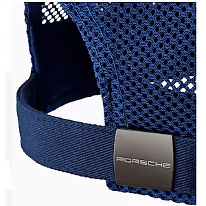 Porsche Racing Collection Baseball Cap 5-Panel Trucker Hat Blue and White Racing Apparel