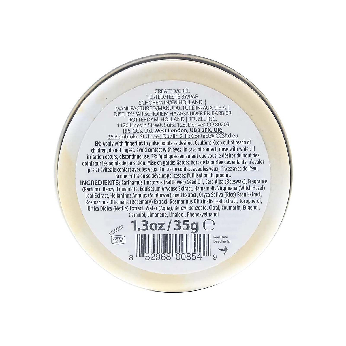 Reuzel Wood and Spice Solid Cologne Balm, Solid Cologne, 1.3 oz